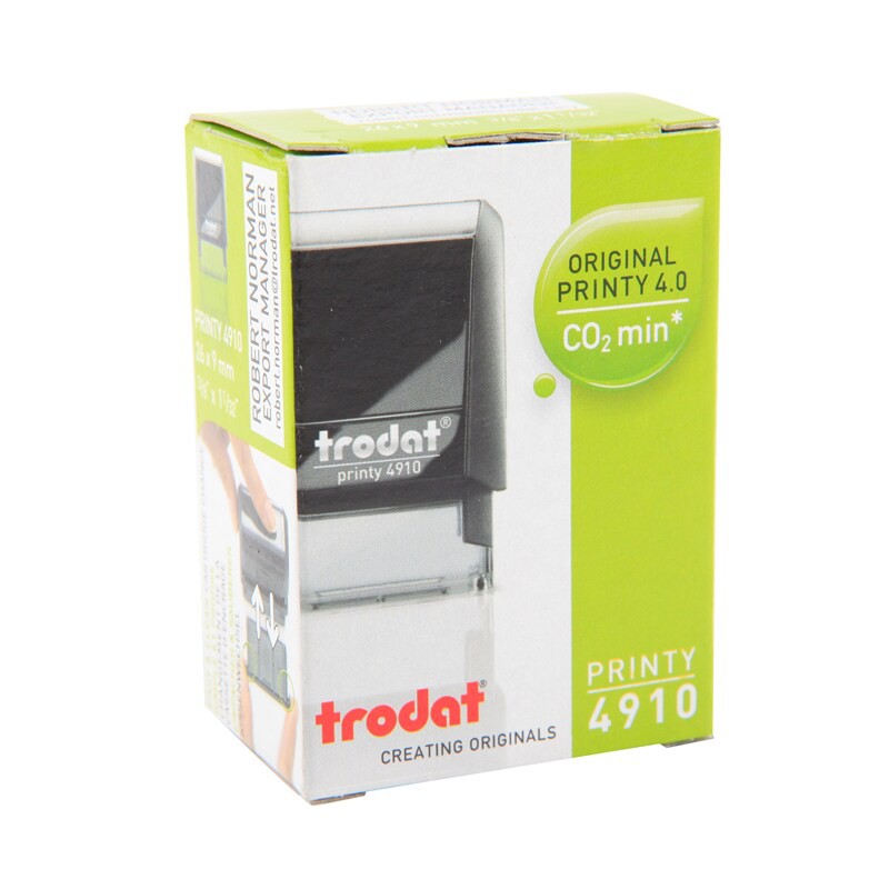ตรายางหมึกในตัว 26x9 มม. แดง โทรดัท TR-4910/Self-inking rubber stamp 26x9 mm.Red Trodat TR-4910 ...