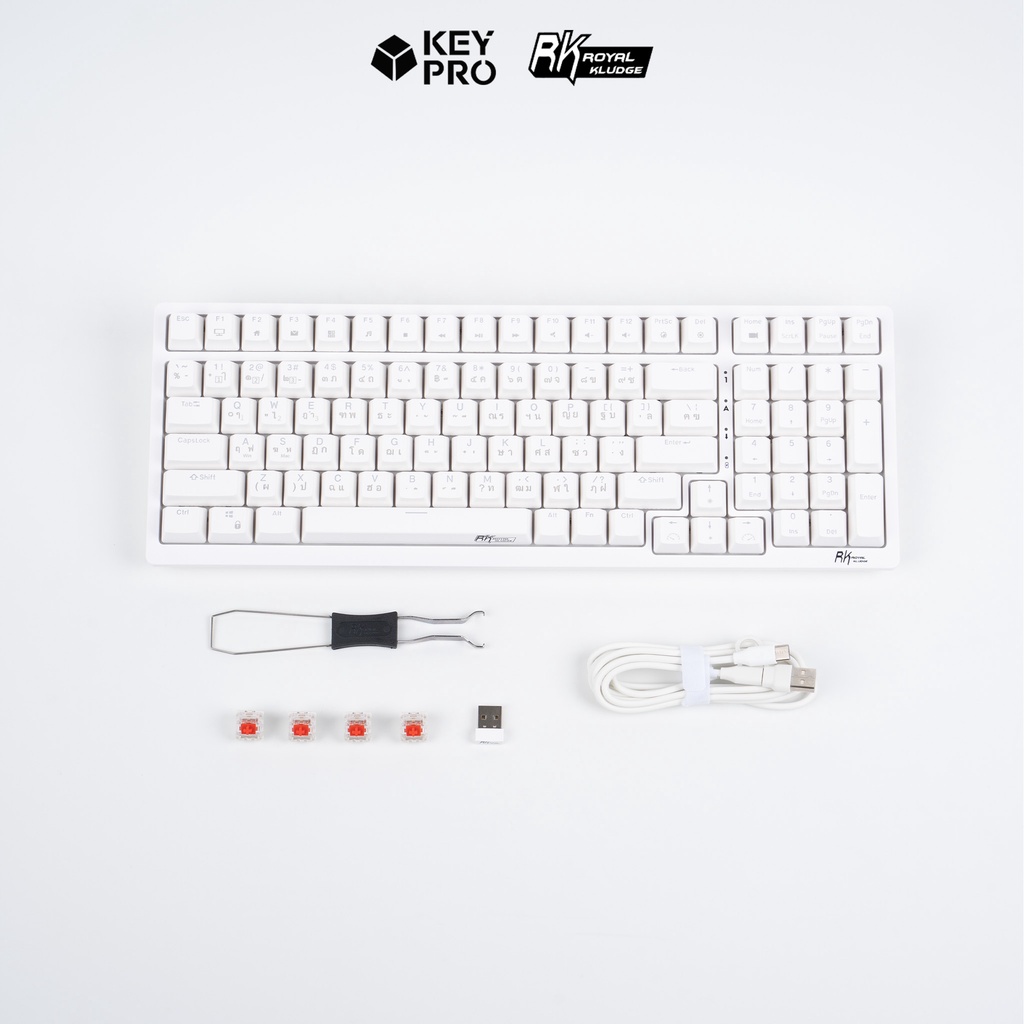 ประกันไทย คีย์บอร์ด Royal Kludge RK98 รุ่น 3 โหมด 2.4gHz Bluetooth RGB Hotswap Mechanical ...
