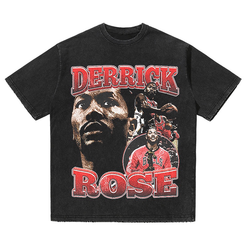 Mashoo เสื้อยืดแขนสั้น พิมพ์ลาย NBA Star สไตล์อเมริกันย้อนยุค สําหรับ ...