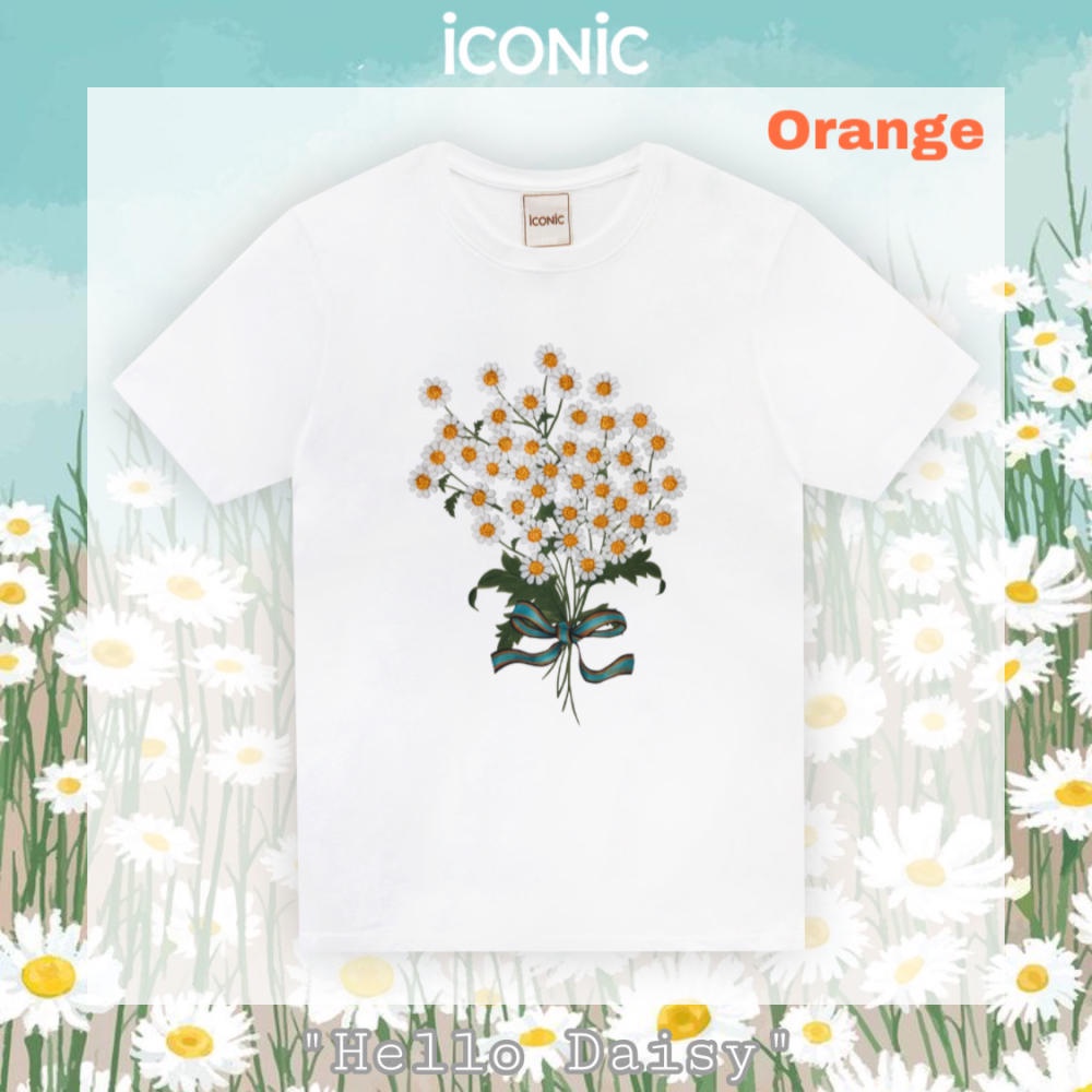 Hello Daisy T-shirt สีส้ม - เสื้อยืดแขนสั้น ปักดอกเดซี่ 3 มิติ ด้วย ...
