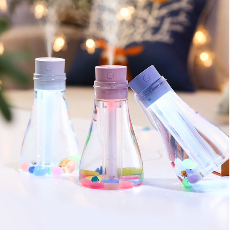Humidifiers 500ml Portable USB Wishing Bottle Mist Spray Light Bar ...
