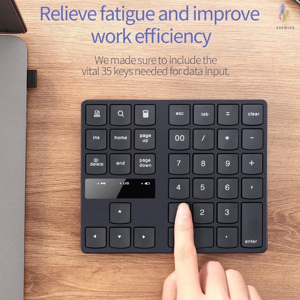 2.4G Wireless Numeric Keyboard Portable 35 Keys Financial Accounting ...