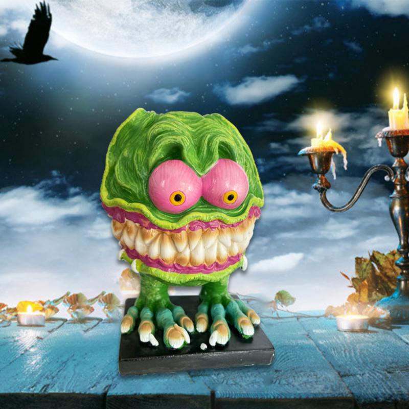 เครื่องประดับ：Angry Big Mouth Monster Statue Halloween arty Resin Craft ...