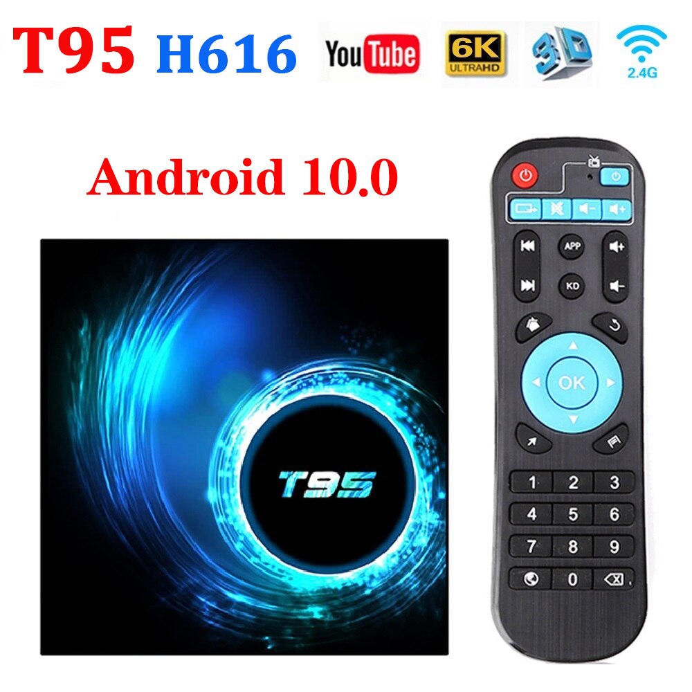 T95 H616 Android 10.0 TV BOX 4Gb 2.4G Wifi 100M Lan อุปกรณ์เสริม G30 ...