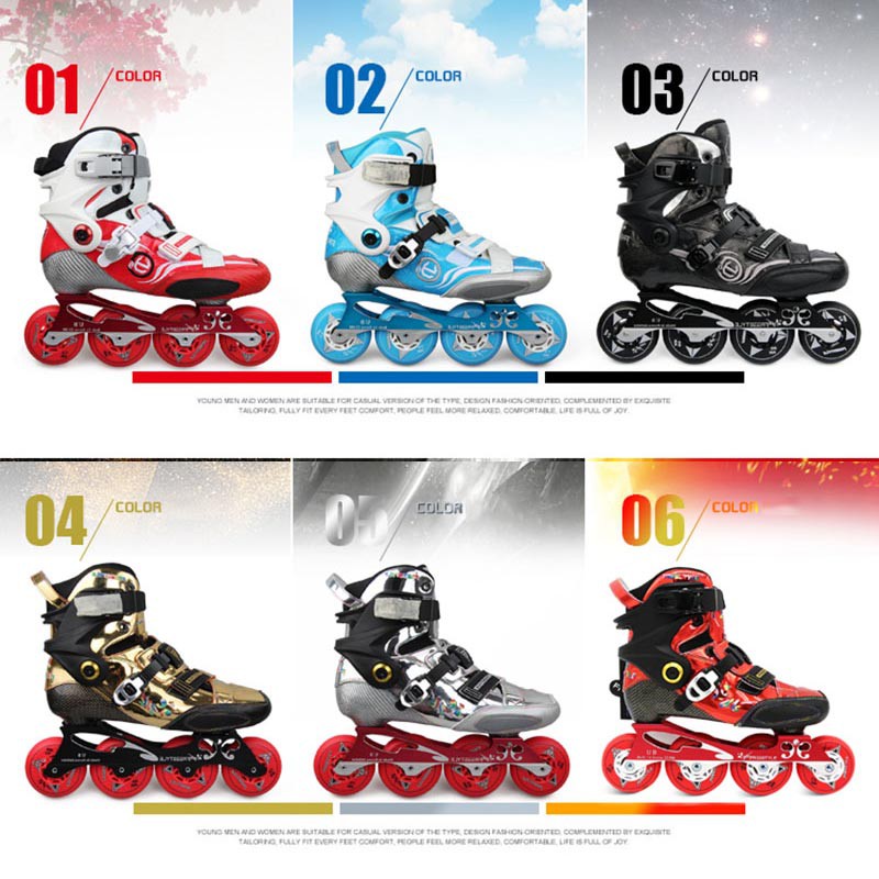 โรลเลอร์สเกต：JK al Freestyle YJS Carbon Fiber rofessional Slalom Inline ...