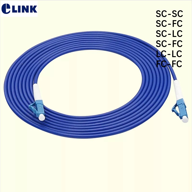 5pcs 1mtr 1C Armored 2.0mm Fiber Patch Cord Simplex sx SM SC LC FC ftth ...