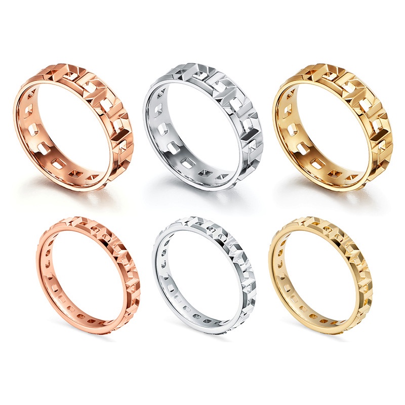 925 Sterling Silver Jewelry Electroplating 18K Hollow Gold True Ring ...