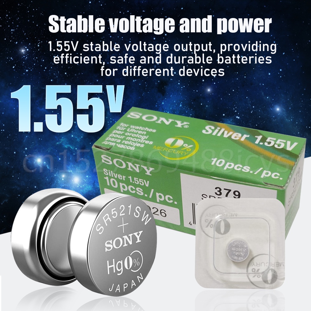 100PCS Original Sony 379 SR521SW AG0 D379 SR63 LR63 V379 1.55V Silver ...