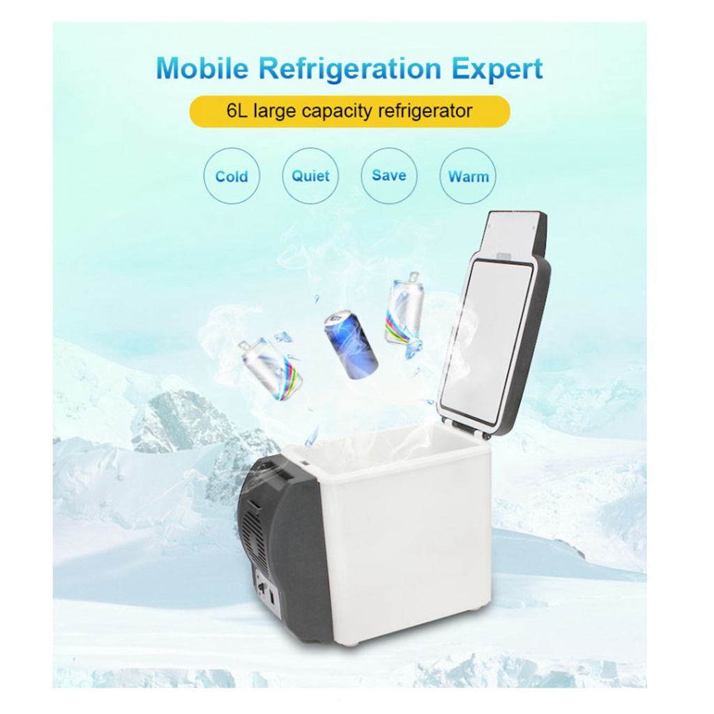 รถตู้เย็น12V 6L Car Refrigerator Auto Mini Fridge Refrigerators Freezer ...