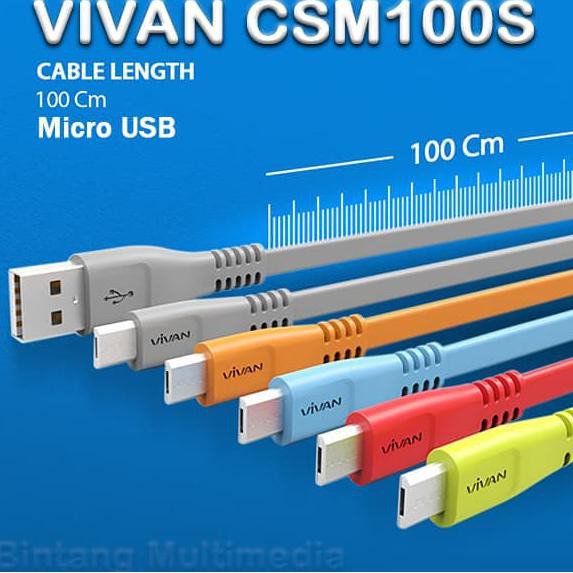 Vivan Csm 100 สายชาร์จ Micro Usb 1 เมตรและสายเคเบิลข้อมูลสําหรับ ...