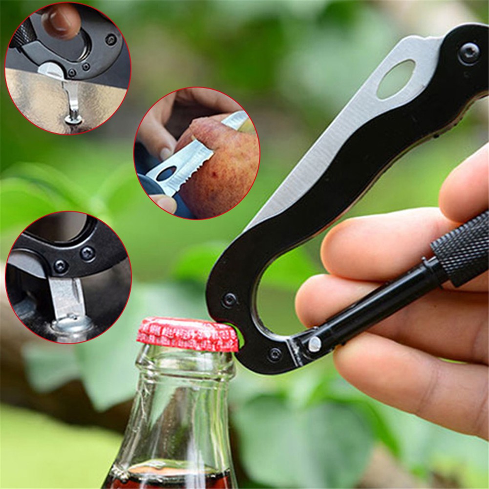 มีดปีนเขา：5in1 Outdoor Survival Carabiner Multifunctional Hiking ...