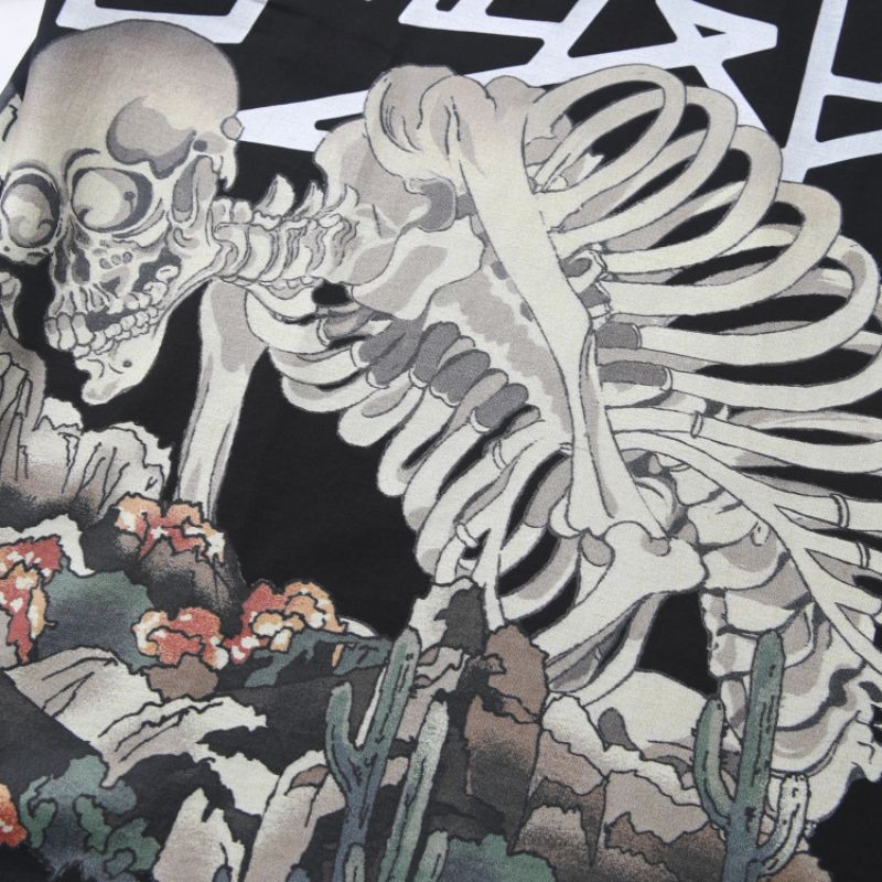 Palm Angels (มาใหม่) logo desert skull T-shirt เสื้อยืดแขนสั้นคอกลม ...
