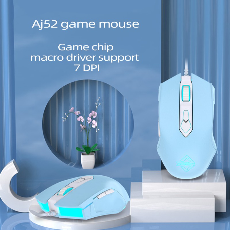 เมาส์：AJAZZ NACODEX AJ52 RGB Backlit Wired Gaming Mouse Adjustable DI ...