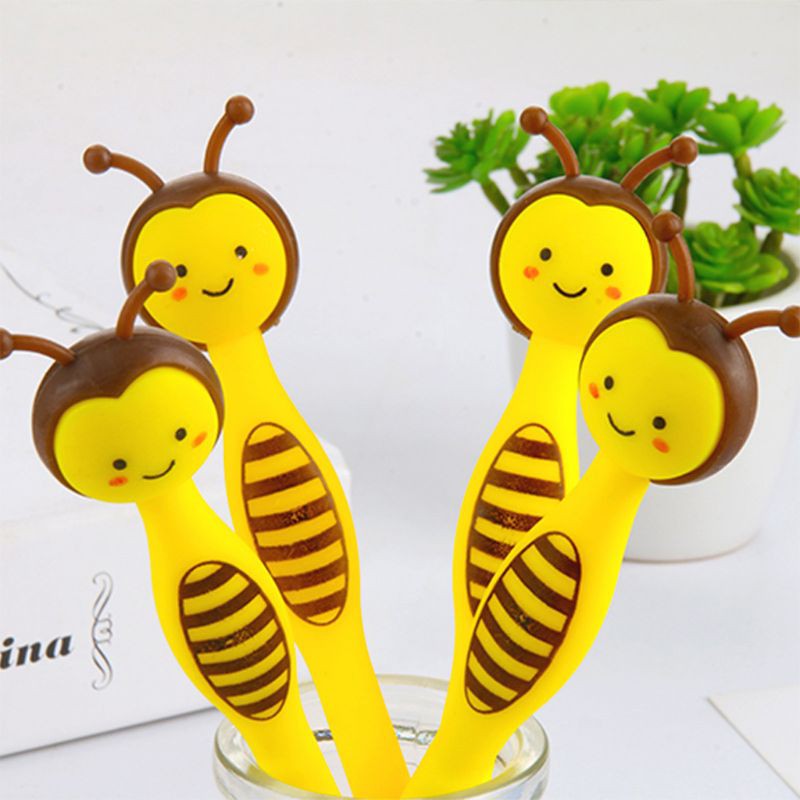 50PCS Cartoon Little Bee Gel Pen Creative Cute Stationery Student Black ...