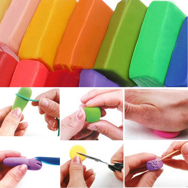 【Purpleredto】12 Colors DIY Craft Soft Polymer Clay Plasticine Blocks ...