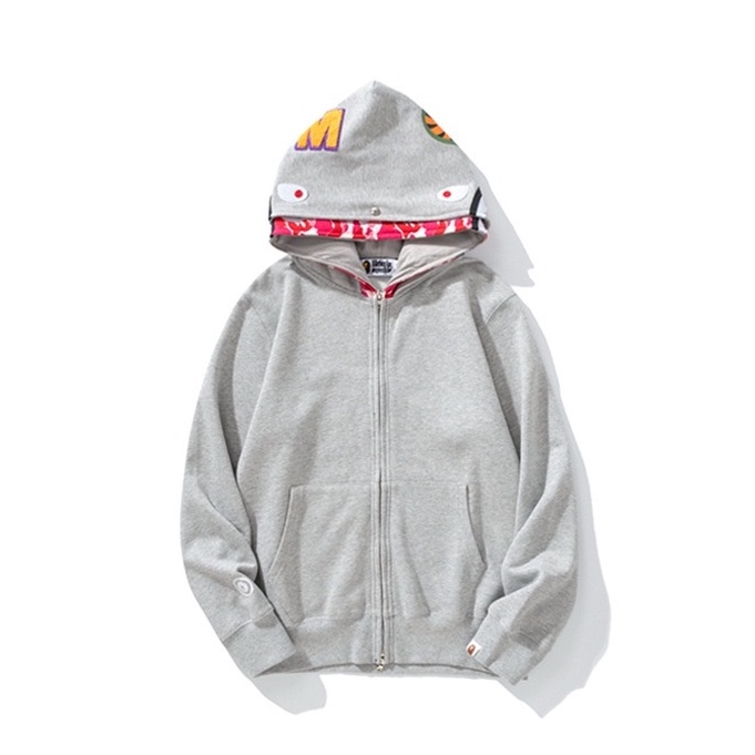 Bape Grey Pink Camo Frankenape Shark Zip up Hoodie - nysocialclub ...