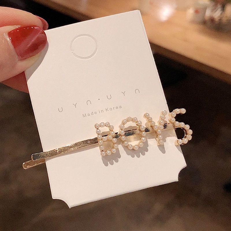â ¤â ¤ Minimalist Simple Metallic One Word Hair Clips Women Alphabet ...