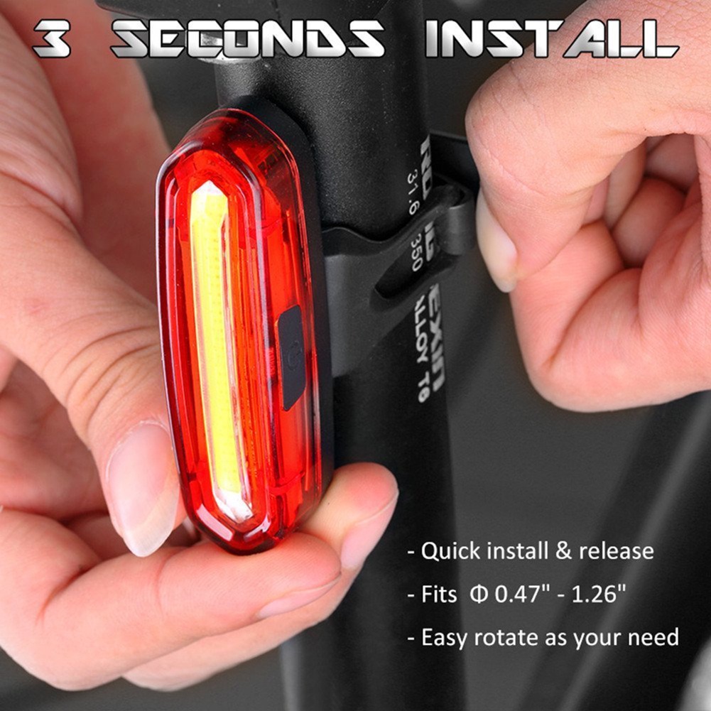 USB Rechargeable Bicycle Bike Cycling Safety Strobe Warning Light Tail ...