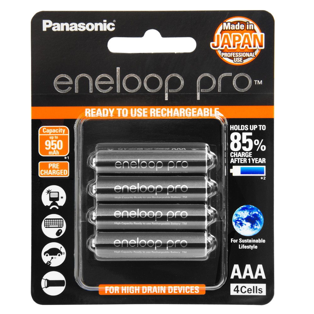 ถ่านชาร์จ Eneloop Pro AAA 950mAh แพ็ค 4 ก้อน | Shopee Thailand