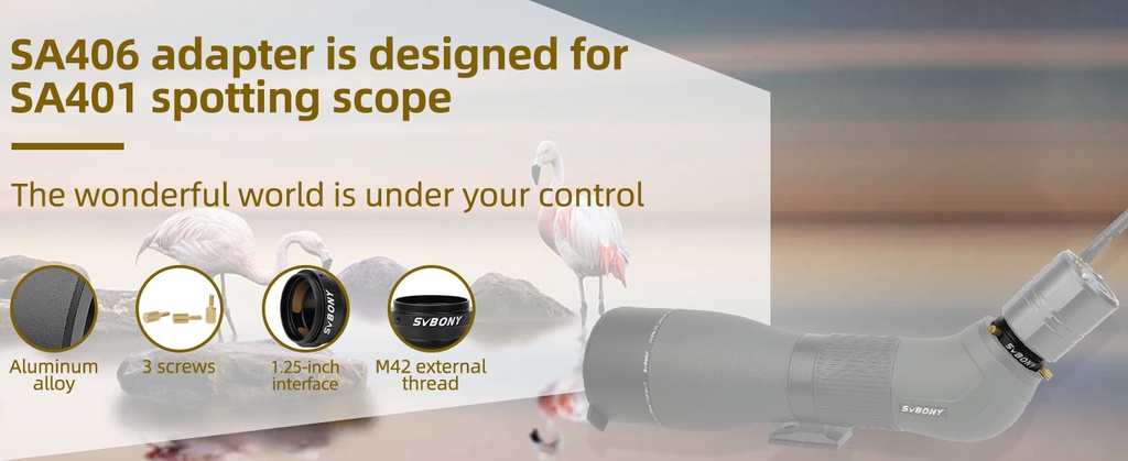 Svbony อะแดปเตอร์จุด SA406 สําหรับ SA401 Spotting Scope M42 Female to ...