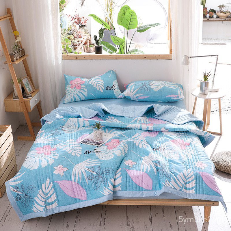 Nordic Washed Cotton Thin Quilt Summer Air-conditioning Comforter Soft Breathable Cool Blanket ...