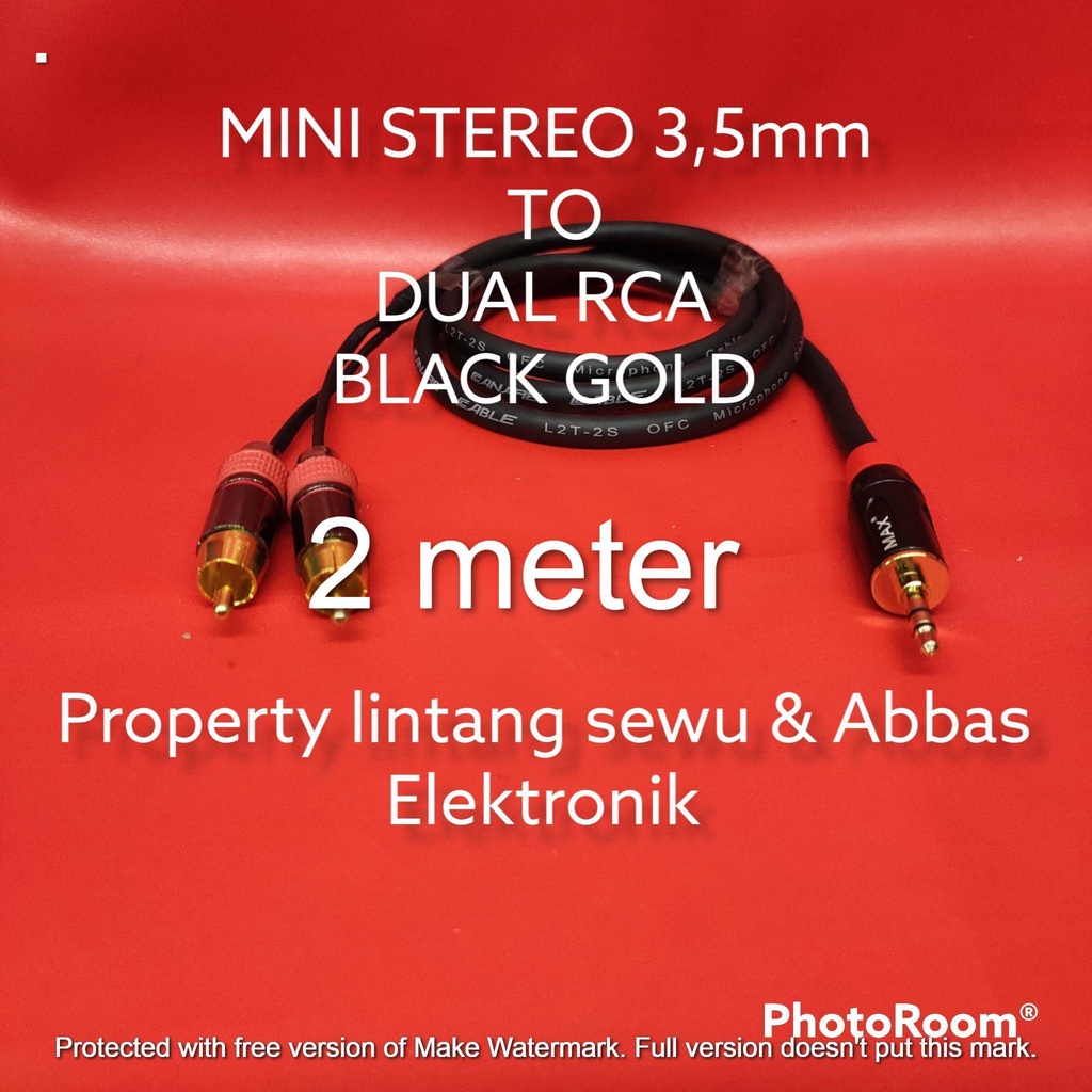 สายเคเบิ้ลสเตอริโอ TO DUAL RCA BLACK GOLD 2 เมตร ขนาดเล็ก - maulana_muksin.th - ThaiPick