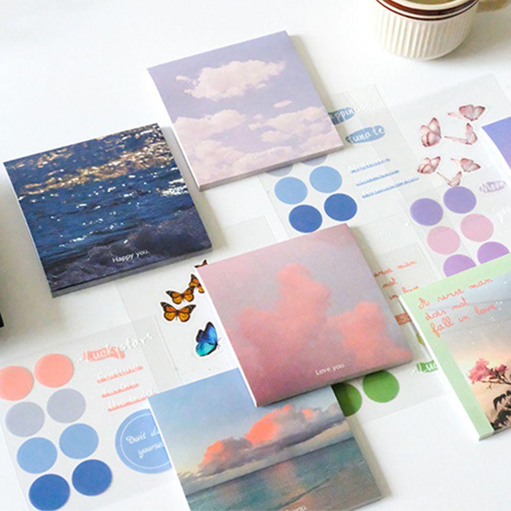 IVANES Creative Galaxy Memo Pads Landscape Planner Stickers Kawaii ...