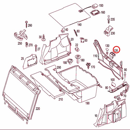 แผ่นปิด แผงพลาสติกปิดแผงท้าย รถเบนซ์ W219 ของแท้ 219-690-01-07 ...