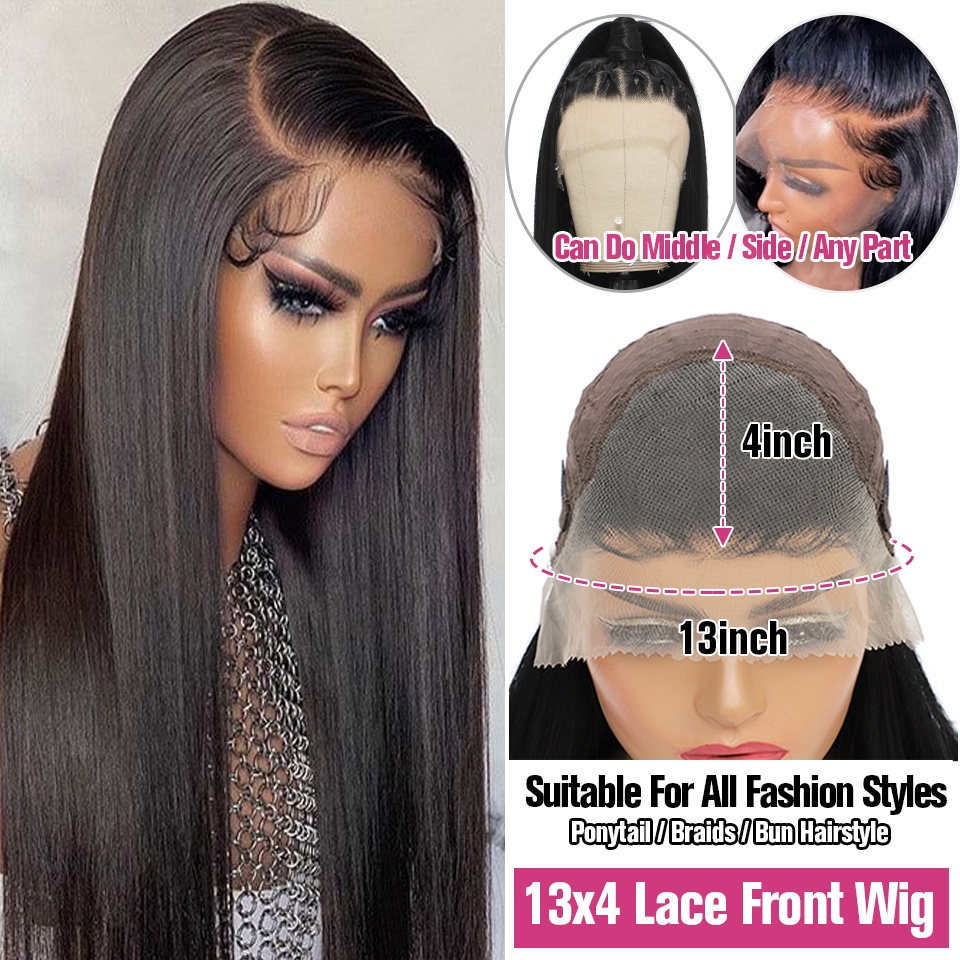 Local StockStraight Wig 360 Lace Wig Pre Plucked 5 Colors 180 Density ...