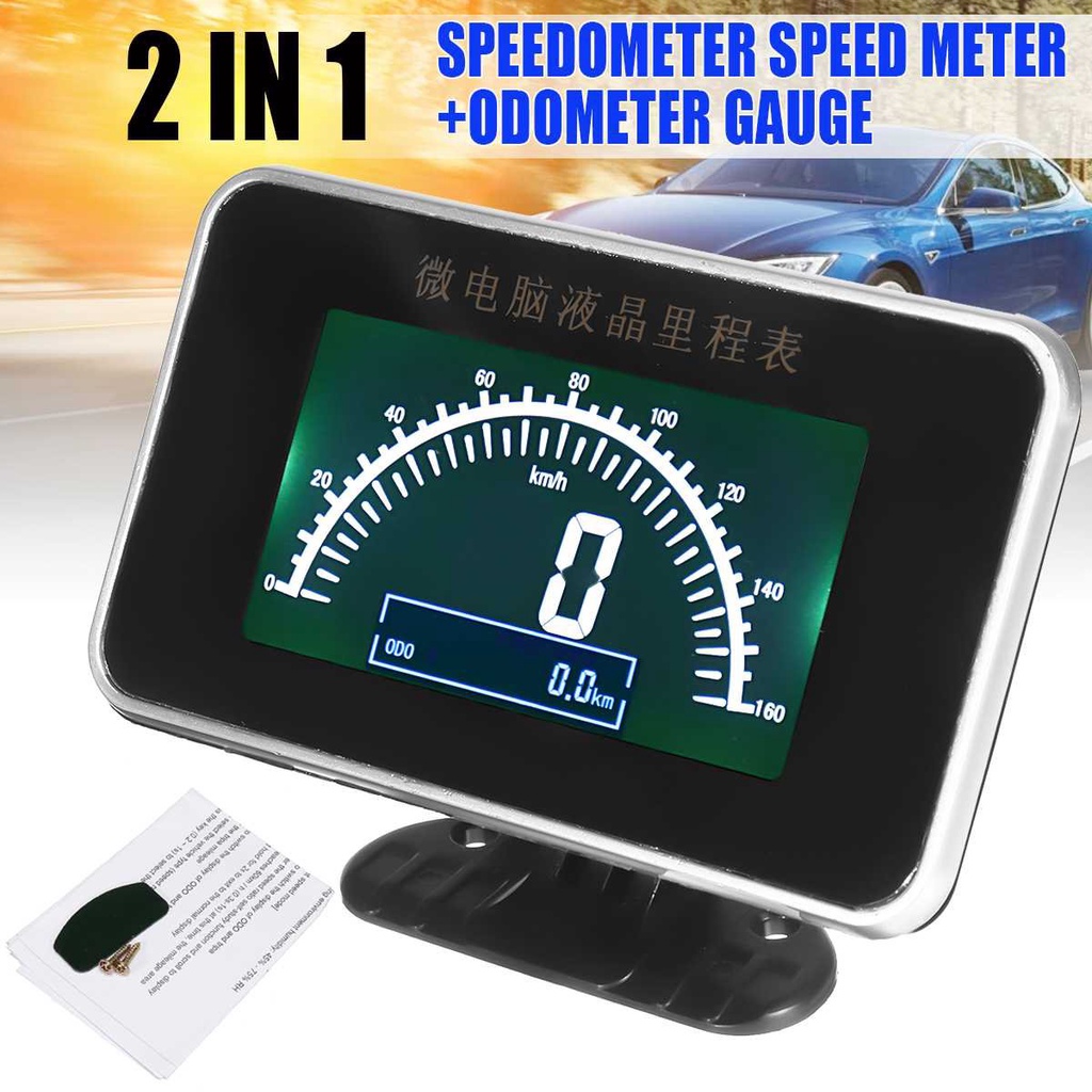 12V24V Digital Car Speedometer Speed Meter Odometer Gauge 2 IN 1 Car ...