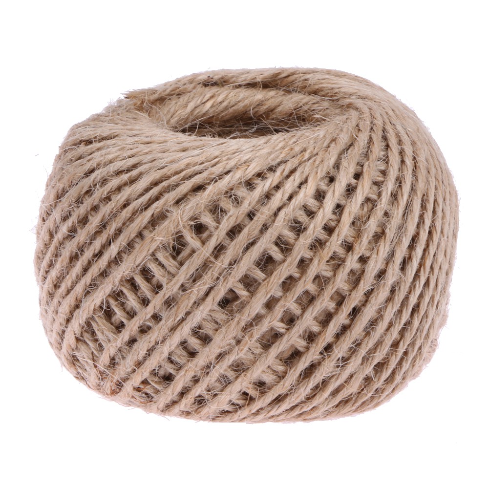 ACT 1Roll 50M Natural Burlap Hessian Jute Twine Cord Hemp Rope String ...