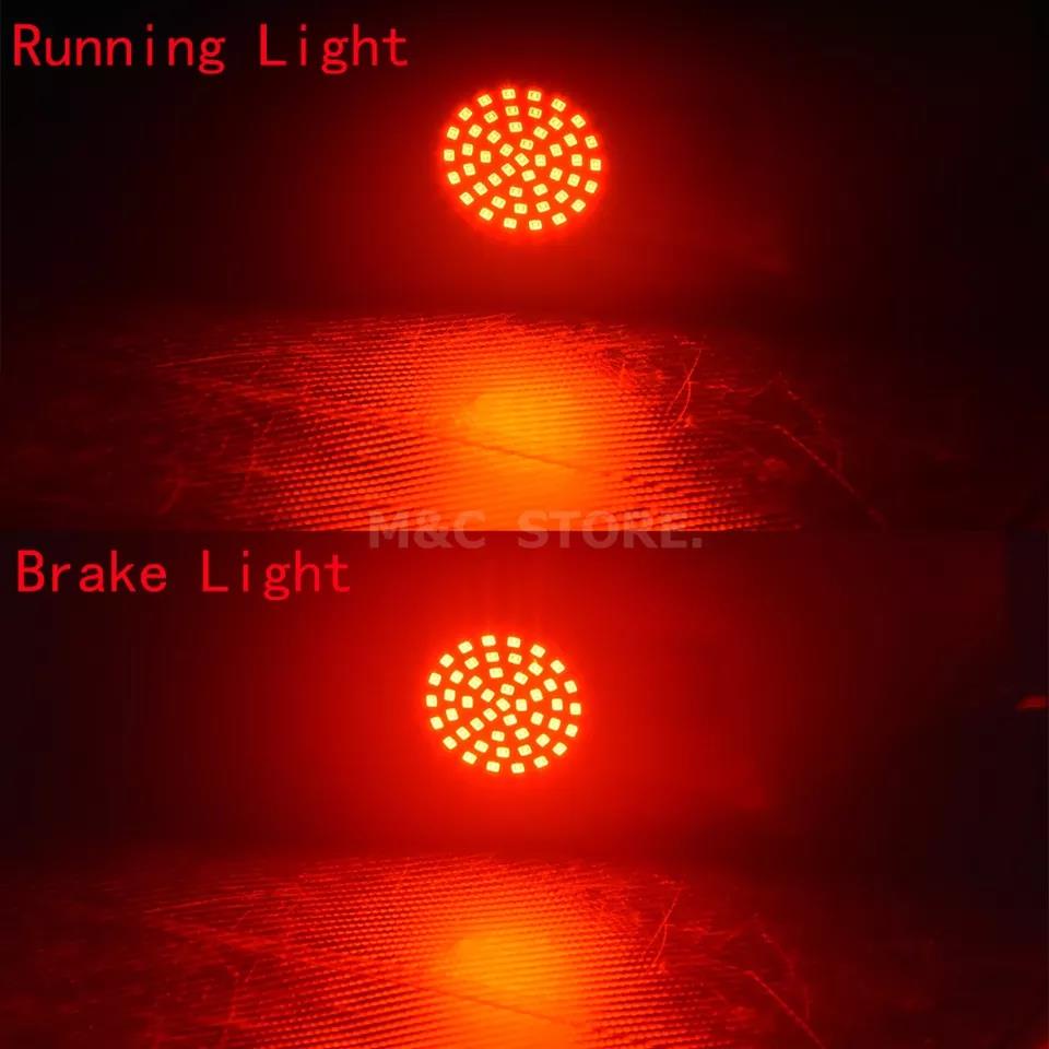 Motorcycle 1157 Bullet Red LED Brake Light Running Light For Harley ...