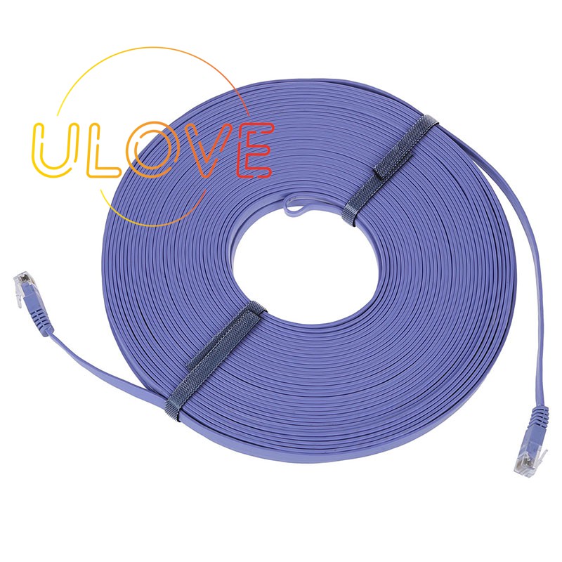 98FT 30M CAT6 CAT 6 Flat UTP Ethernet Network Cable RJ45 Patch LAN Cord ...