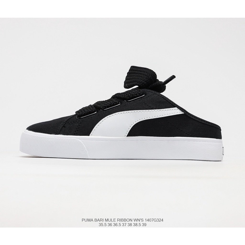 Original PUMA Bari Mule one-leg casual bowknot canvas shoes half drag ...