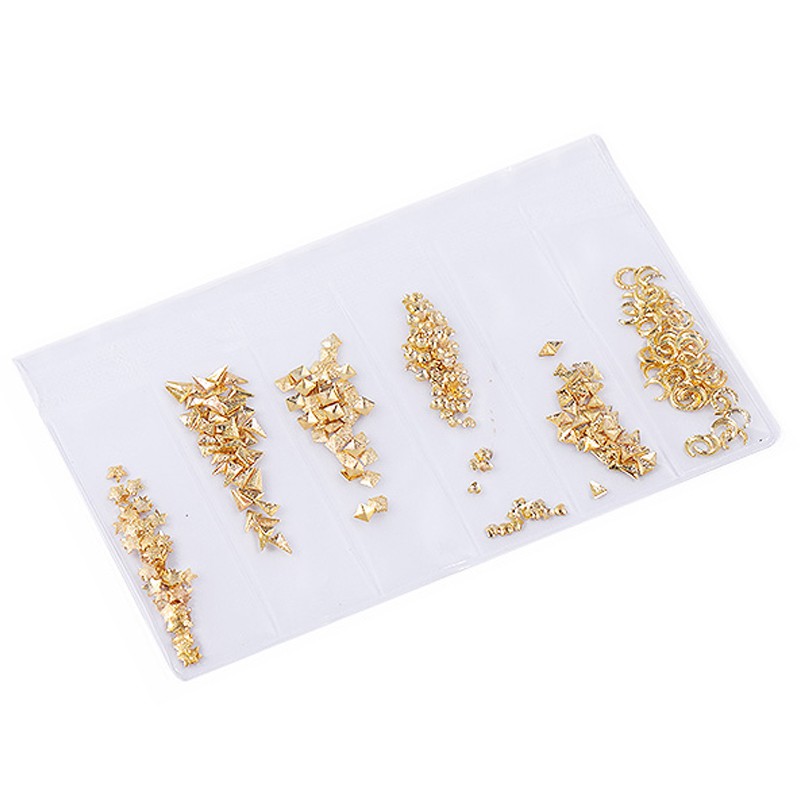Nail Art Decoration Rivets Metal Decoration Star Moon Rivet Gold Circle ...