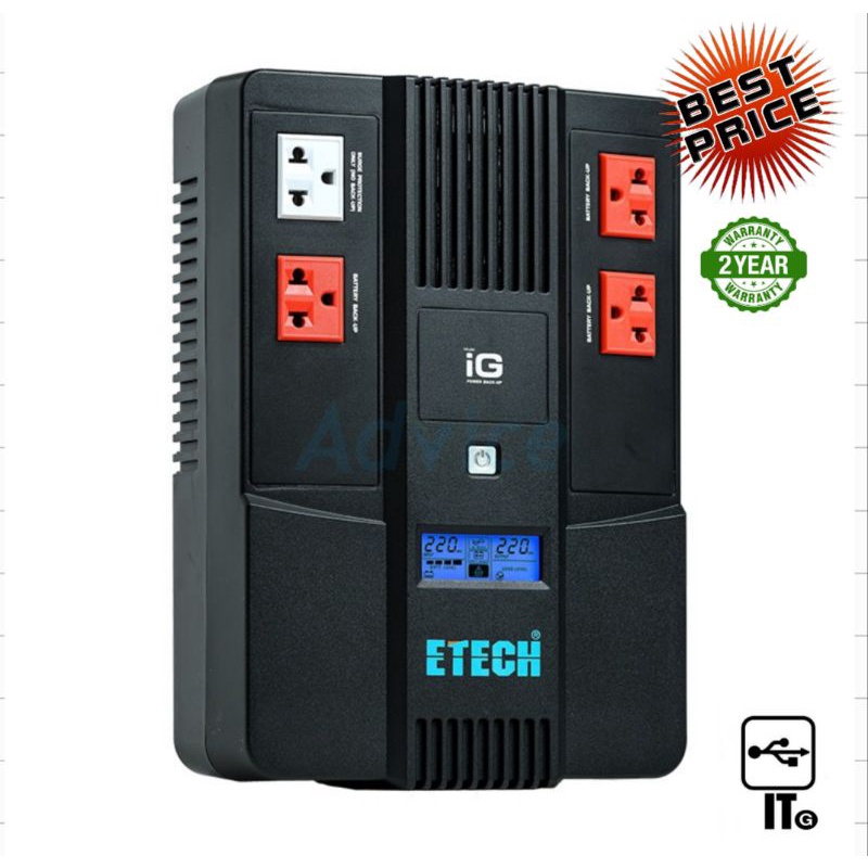 ETECH UPS 800VA ego (LCD) Zircon - adviceit_officialshop - ThaiPick
