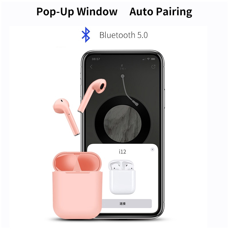 inpods 12 ชุดหูฟังสเตอริโอไร้สายบลูทูธ 5 . 0 i 12 tws สําหรับ android ...