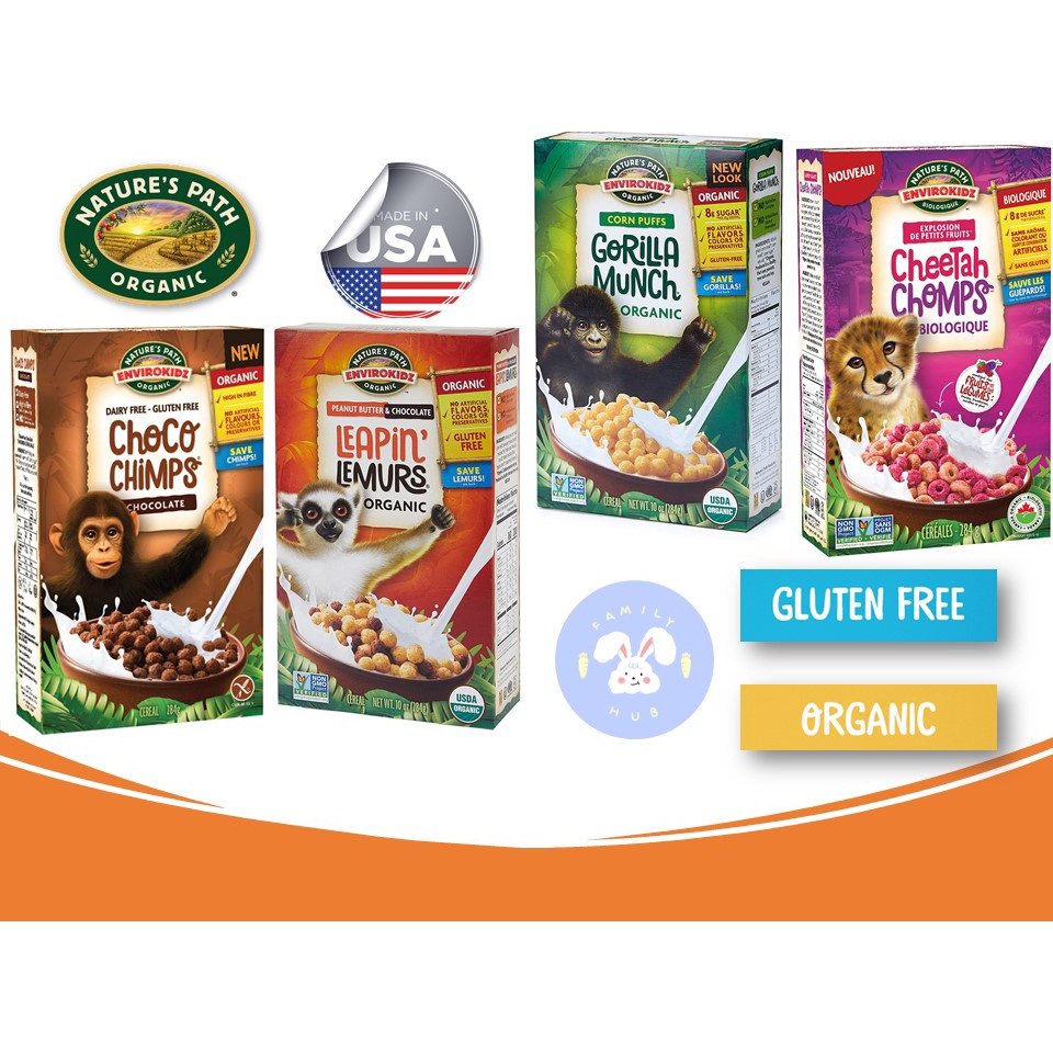 Nature’s Path Envirokidz Leapin’ Leamur / Cheetah Chomps / Choco Chimps ...