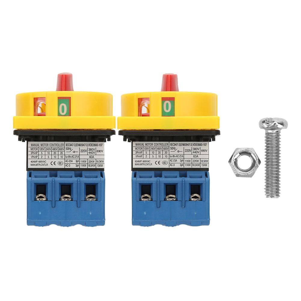 40A/63A Load Circuit Breaker Switch 3-Pole 2-Position Rotary Cam On-Off ...
