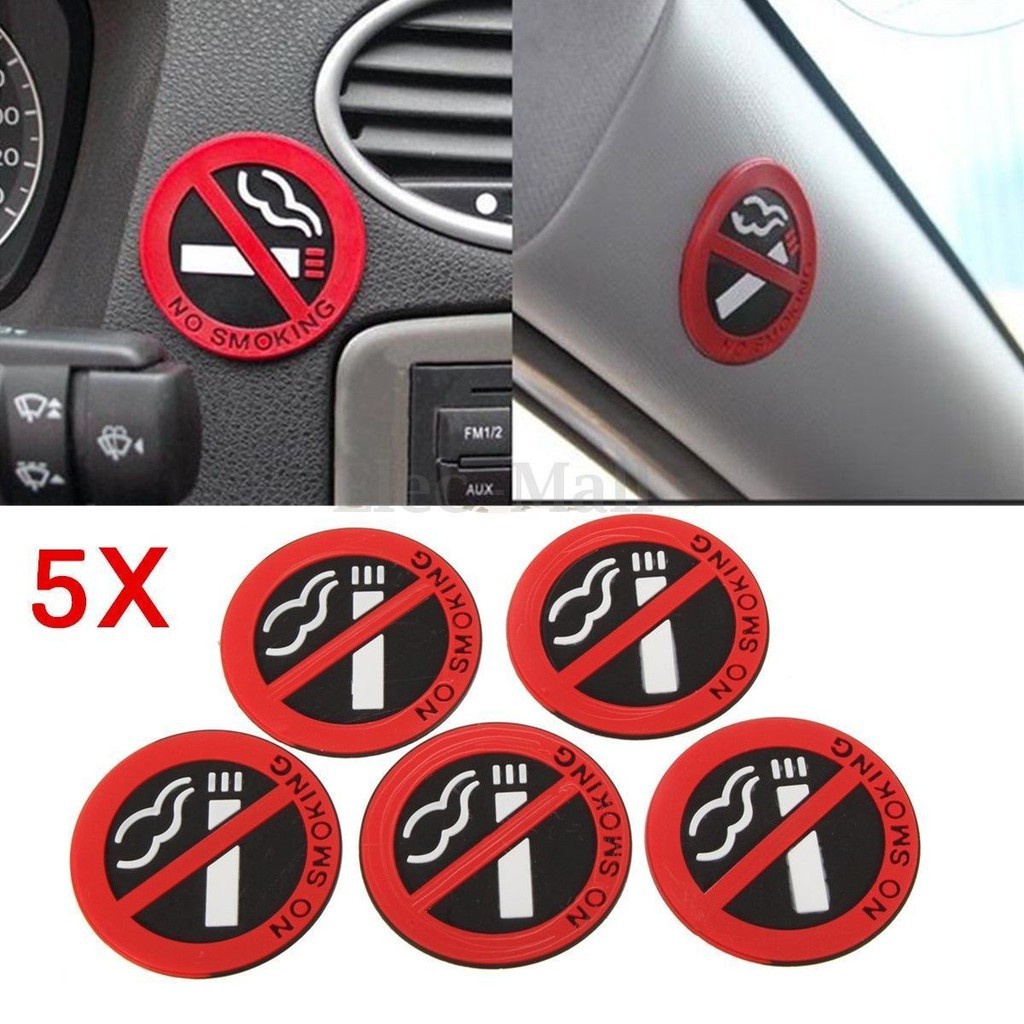 5X NO SMOKING Sign Rubber Adhesive Sticker Car Truck Office Notice ...