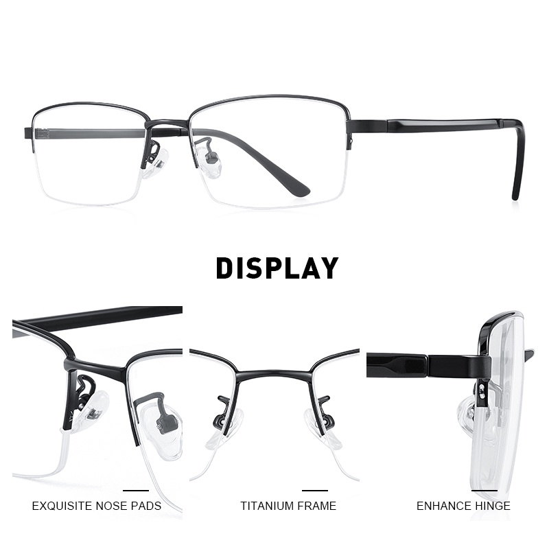 BMERRYS DESIGN Men Titanium Alloy Glasses Frame TR90 Legs Myopia ...