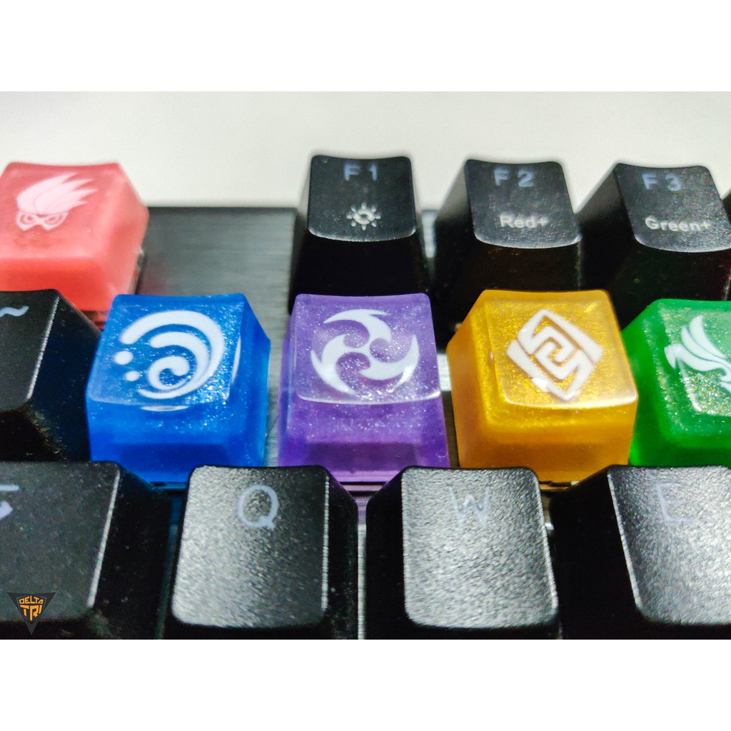 Genshin Impact Vision Glitter Mechanical Keycaps (Colored) Custom ...