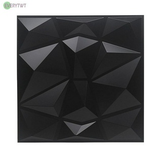 Wall Panel 30cm 3D Decorative Decorative Interior Matte Black PVC Tiles ...