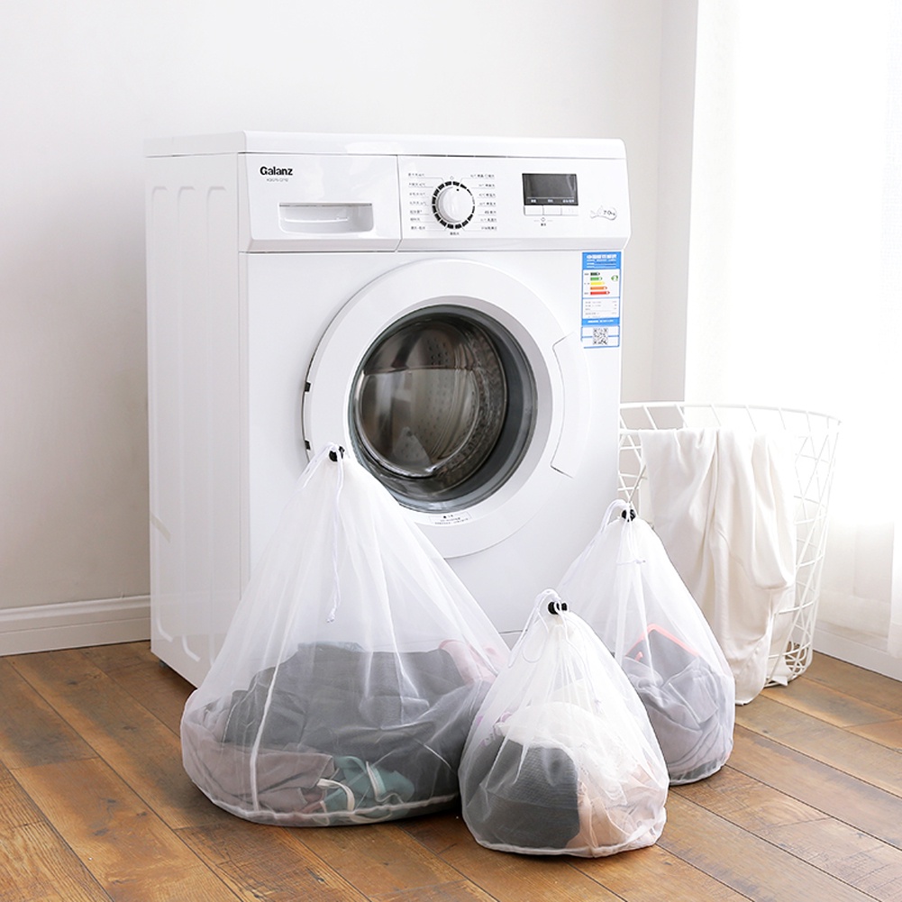 Drawstring Laundry Bag Washing Machine Clothes Cleaning Washing Mesh ...