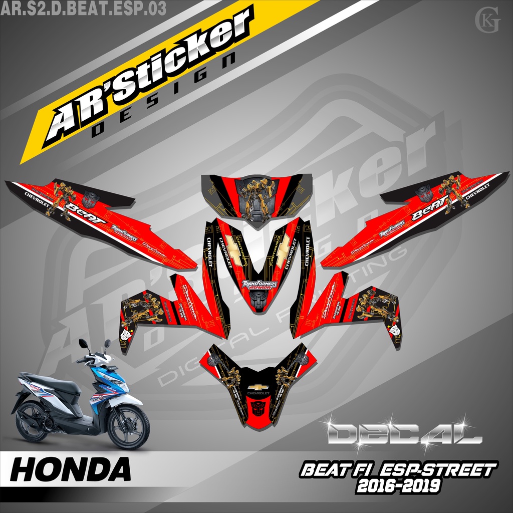 สติกเกอร์ติดตกแต่ง สําหรับ HONDA BEAT FI ESP-Strreet HONDA BEAT FI ESP ...