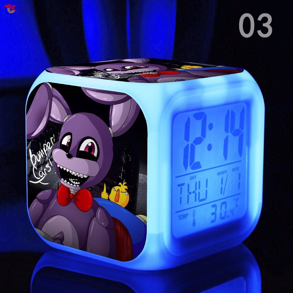 Cartoon Alarm Clock Toys Game Colorful LED Clocks Night Light Kids ...