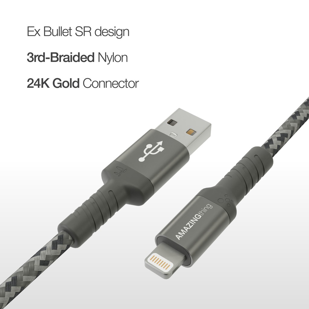 AMAZINGthing สายชาร์จซิงค์ไอโฟน Cable Anti Microbial SupremeLink Bullet ...