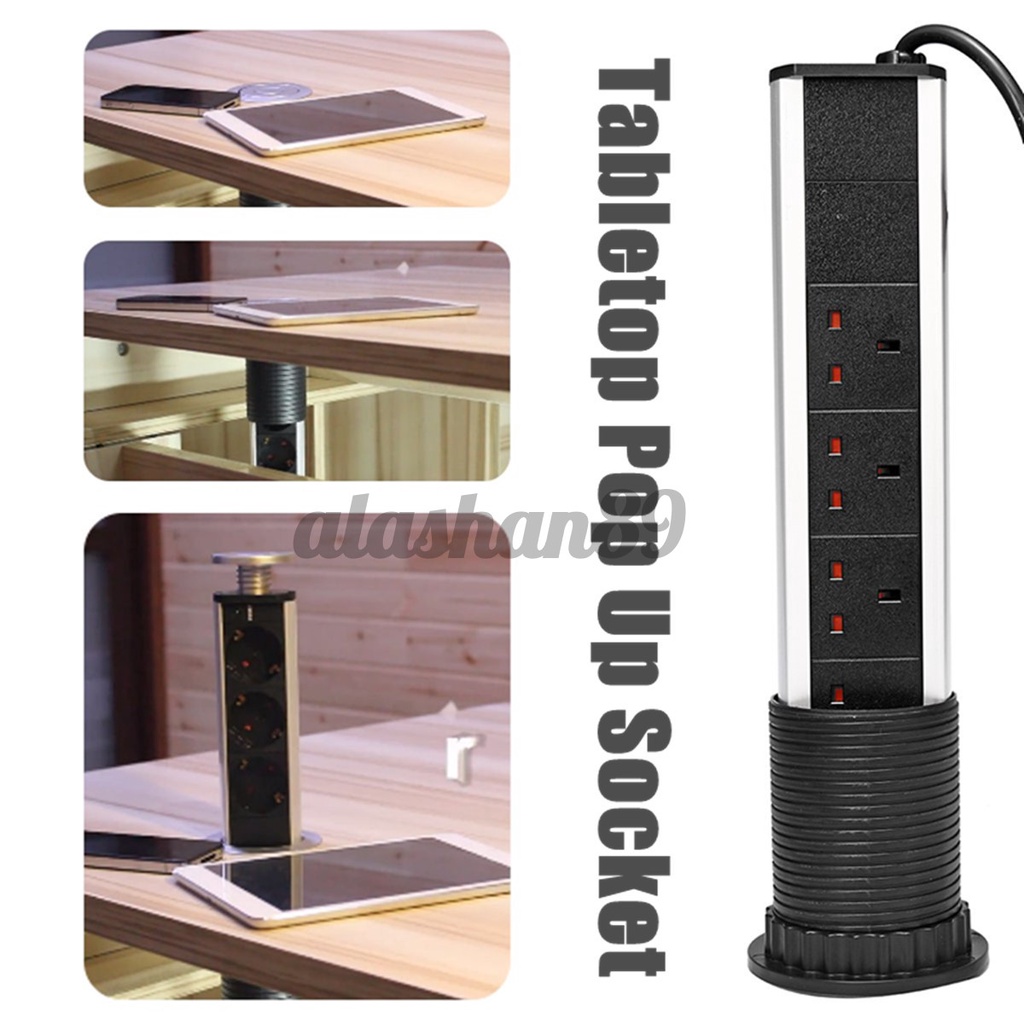 Electrical UK 3/4/5 Pull Pop Up Power Outlet Socket 2 USB Kitchen Ready ...