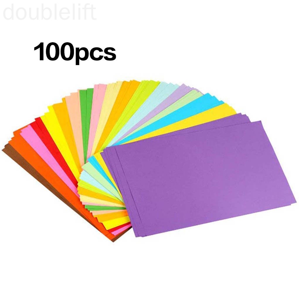100Pcs Colored A4 Copy Paper Crafting Decoration Paper 10 Different ...