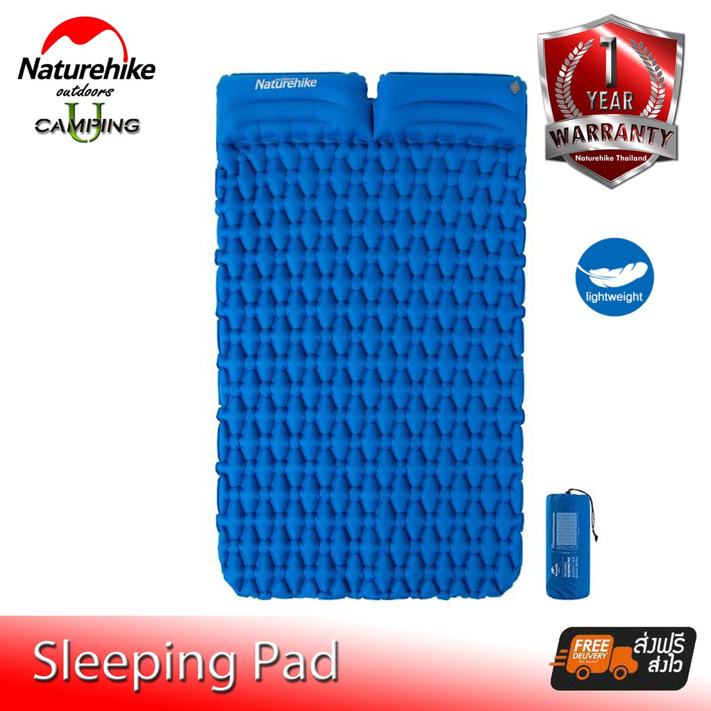 แผ่นรองนอน Naturehike NYLON TPU INFLATABLE MATTRESS WITH PILLOW สำหรับ ...